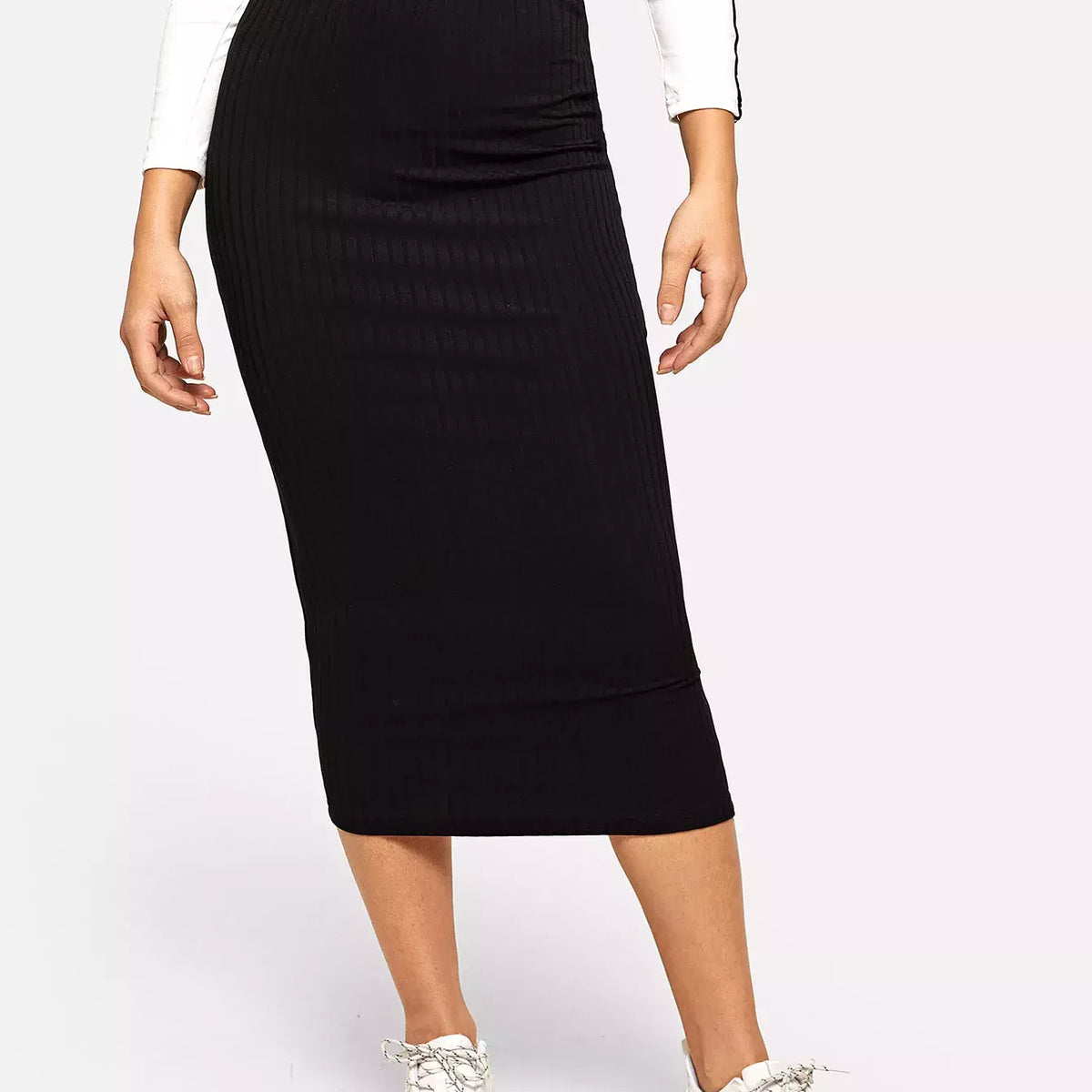 Waist Letter Ribbed Knit Skirt – Beisat