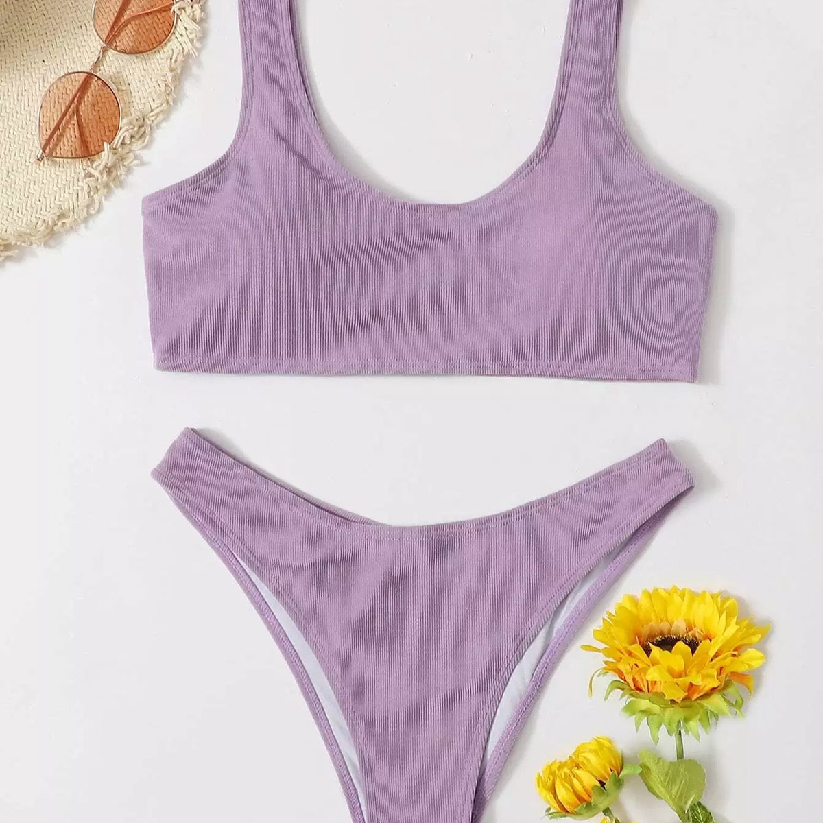 Rib High Cut Bikini Swimsuit – Beisat