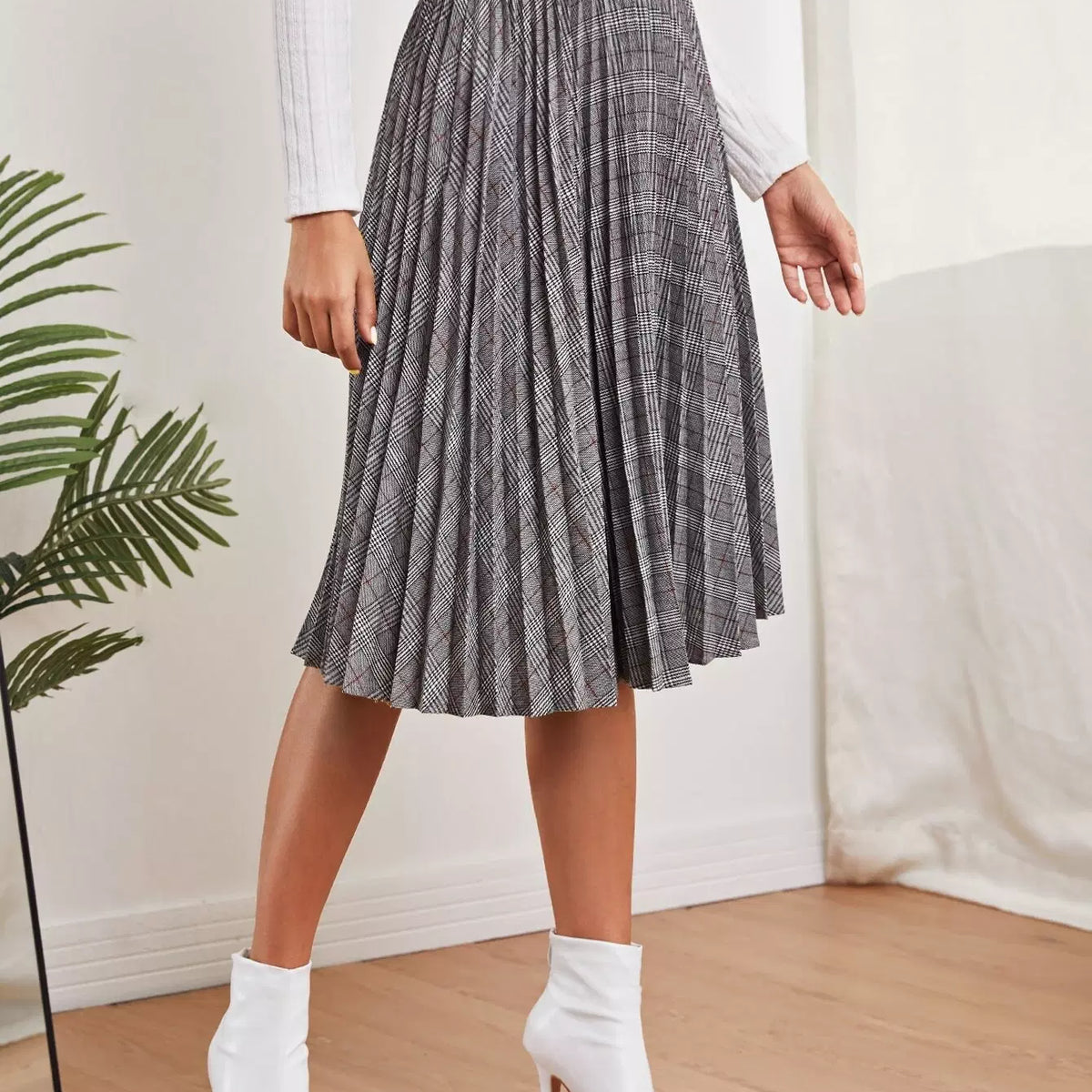 Glen Plaid Pleated Skirt – Beisat