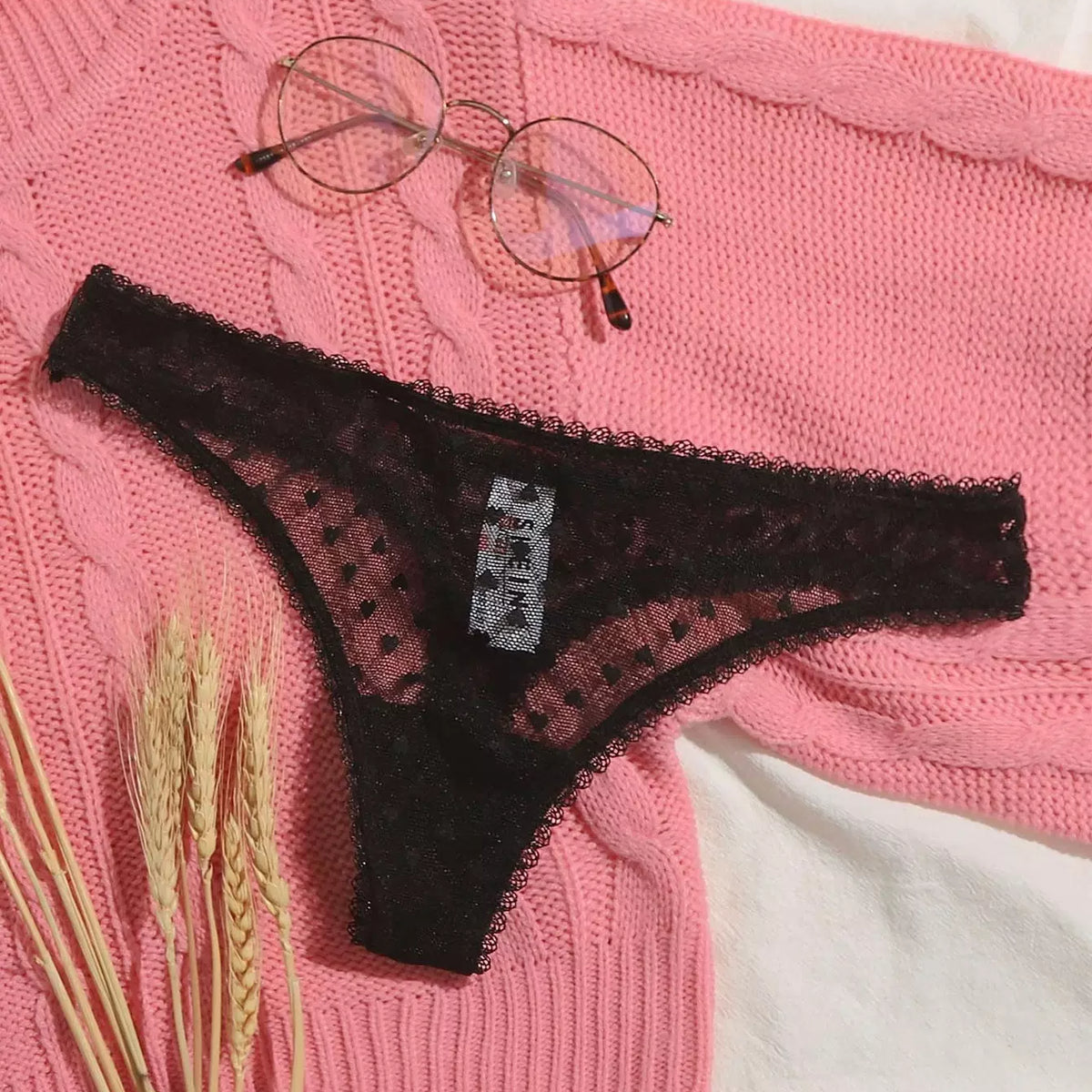 Heart Pattern Mesh Panty – Beisat