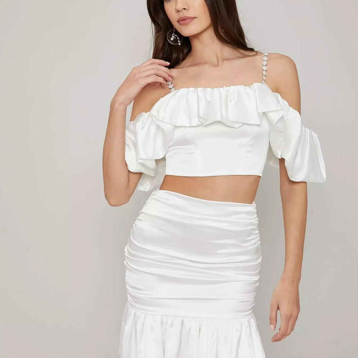 SATIN CROP TOP & MERMAID SKIRT SET – Beisat