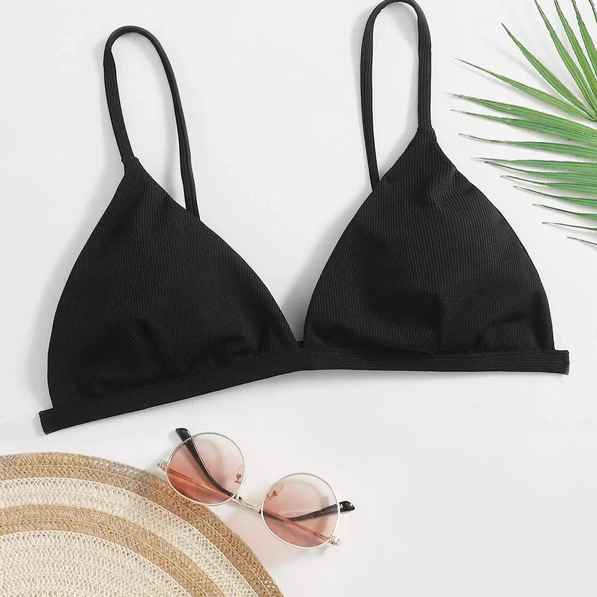 Plus Rib Triangle Bikini Top – Beisat
