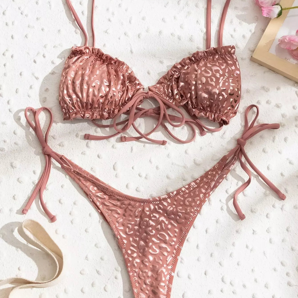 Frill Tie Side Bikini Swimsuit – Beisat