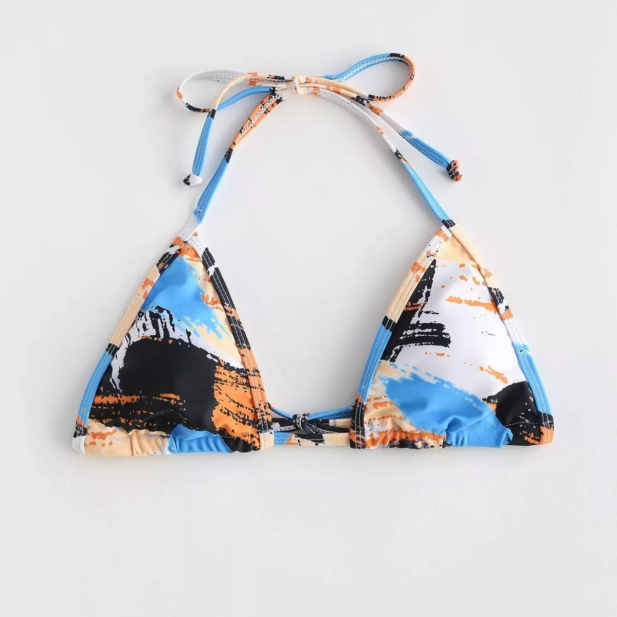 Allover Print Triangle Bikini Top – Beisat