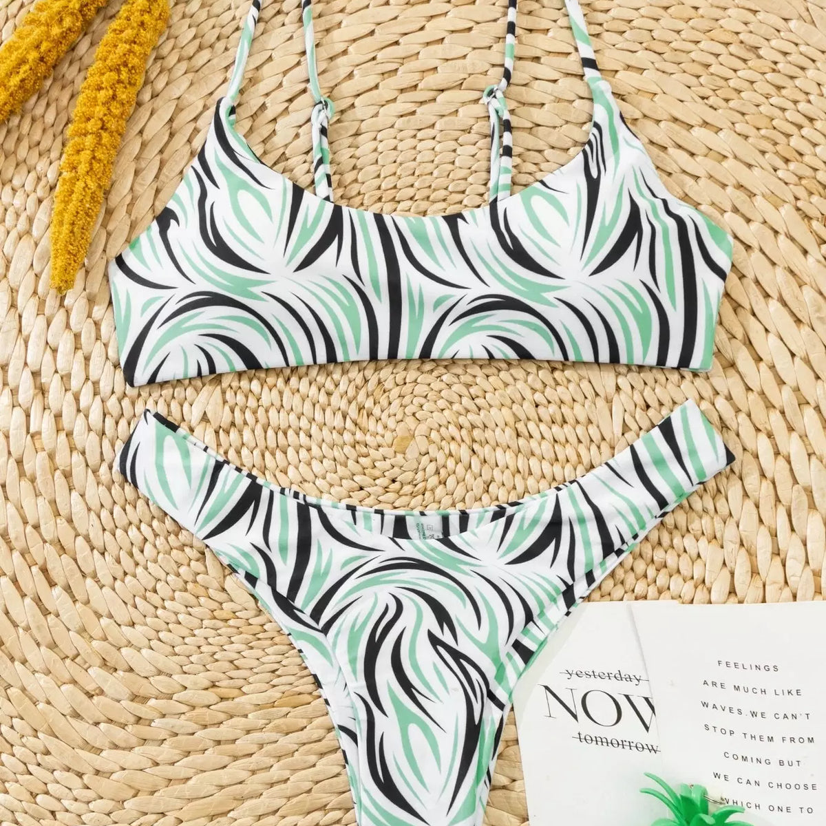 Allover Graphic High Cut Bikini Swimsuit – Beisat