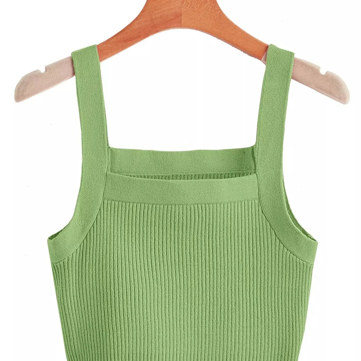 Solid Rib-knit Cami Top – Beisat