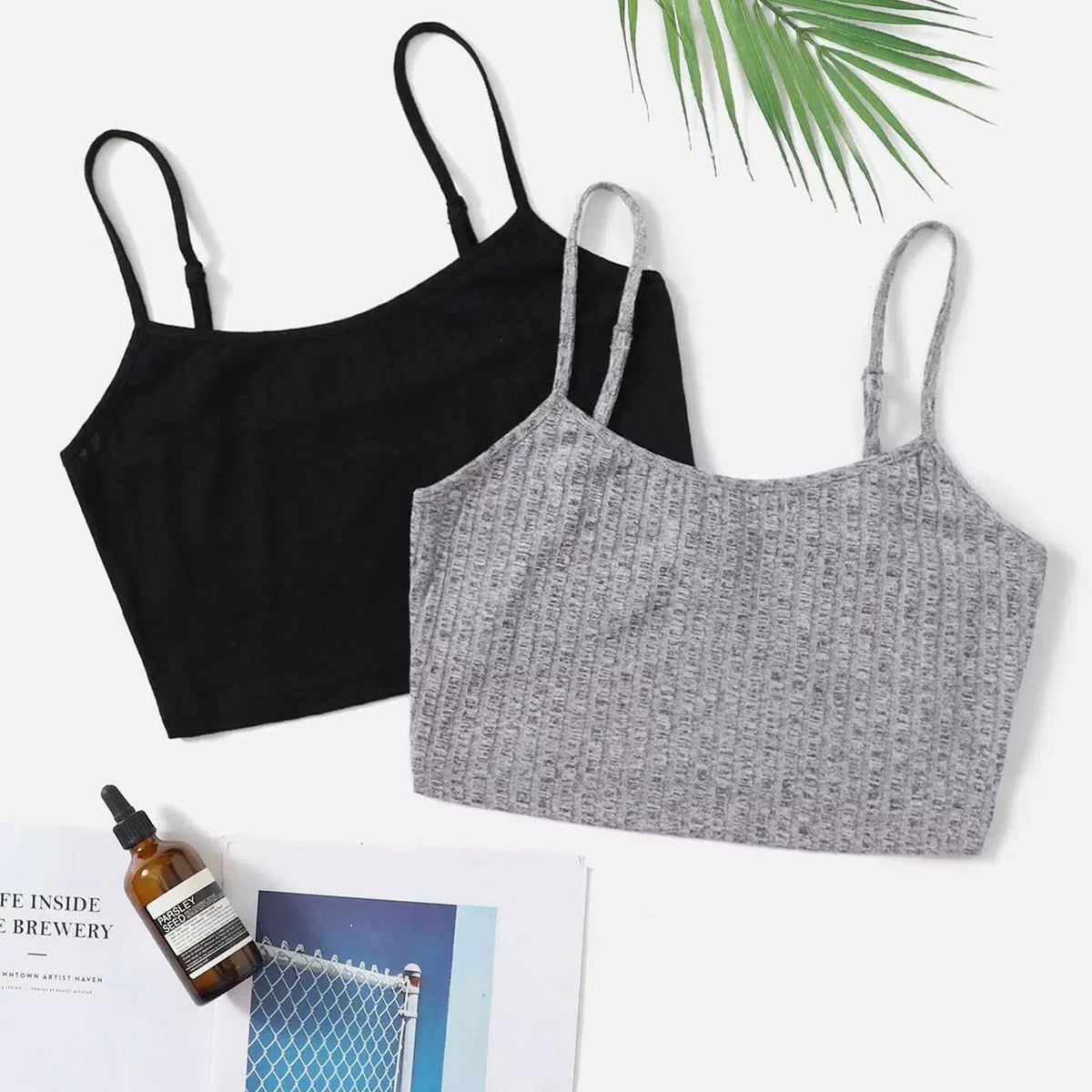 2 Pack Rib-knit Cami Top – Beisat