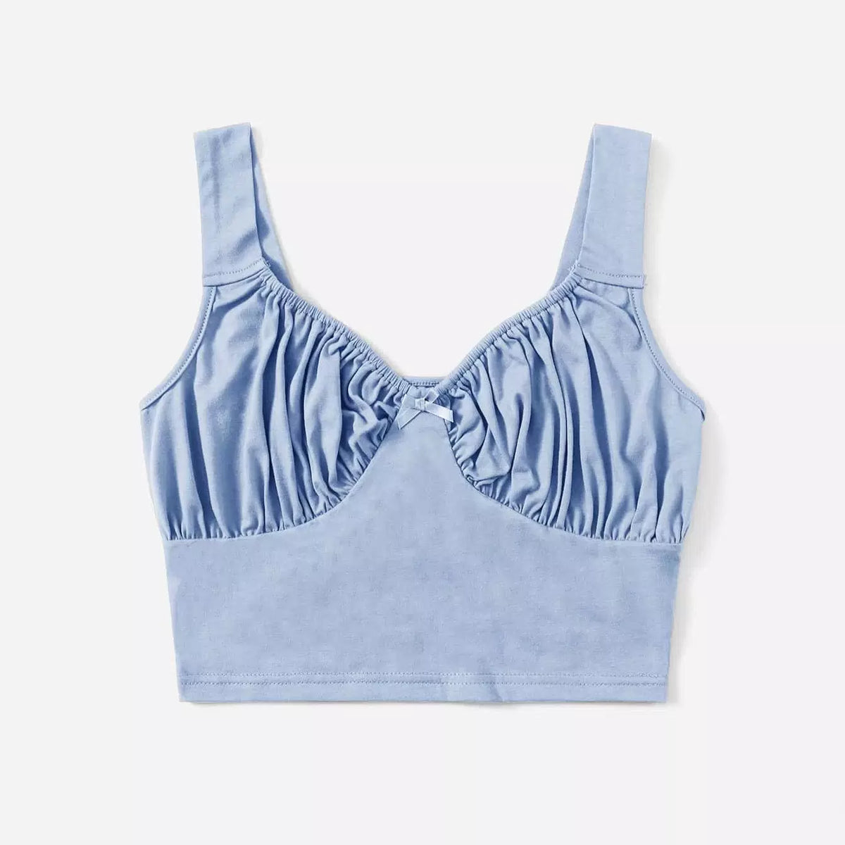 Solid Ruched Bust Crop Cami – Beisat