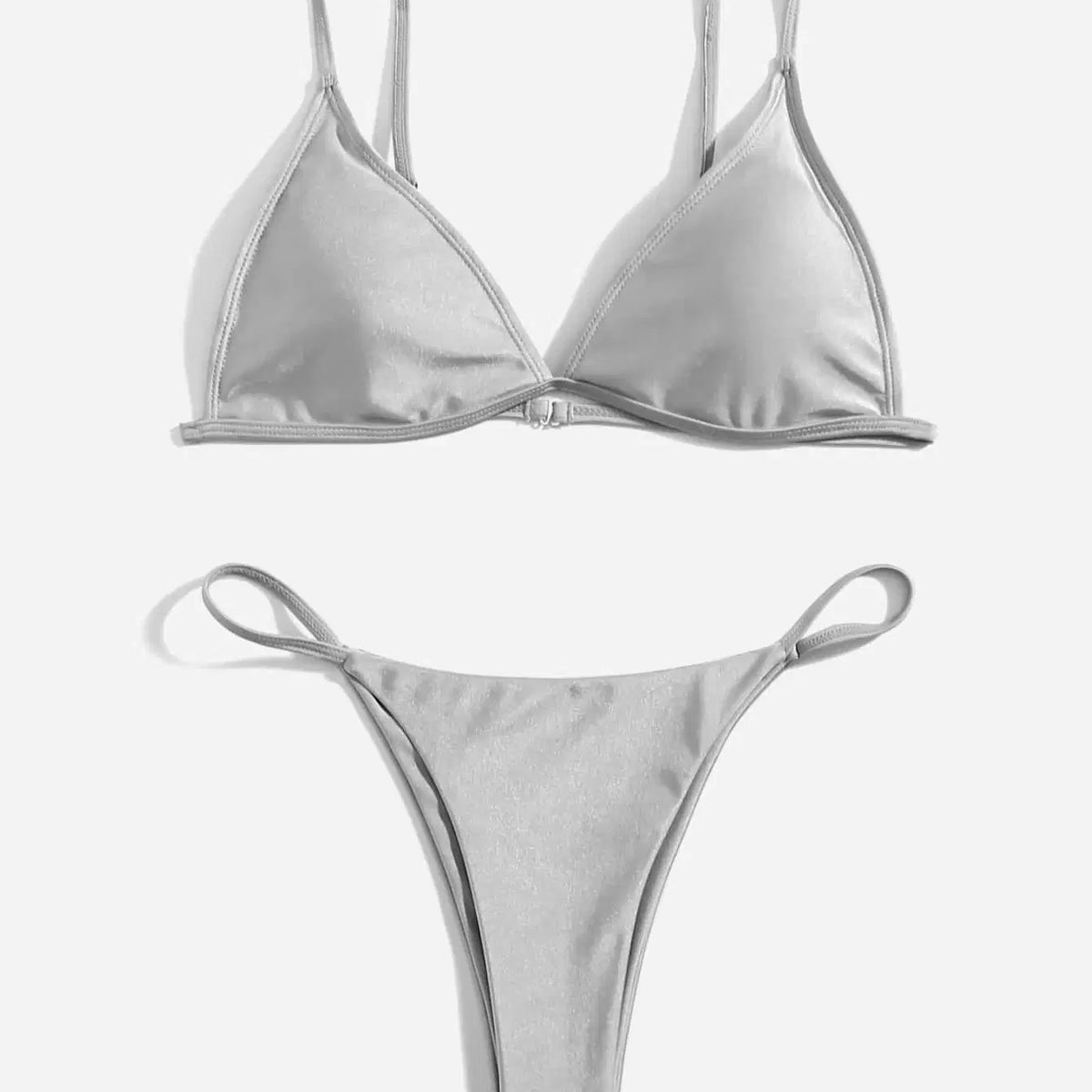 Solid Triangle Thong Bikini Swimsuit – Beisat