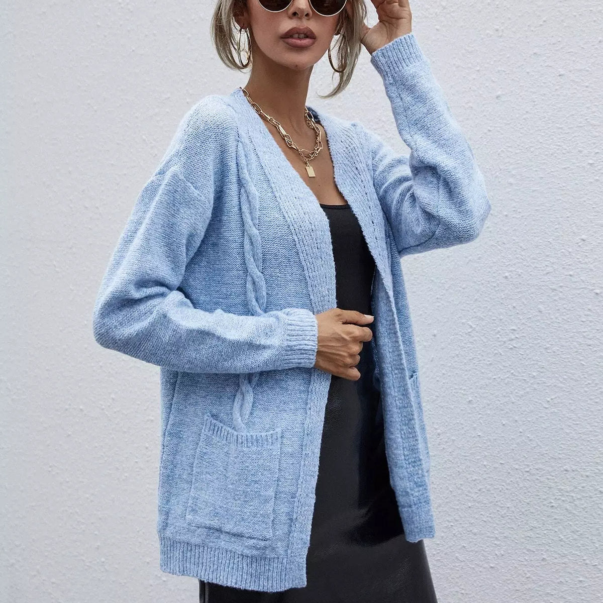 Drop Shoulder Dual Pocket Cardigan – Beisat