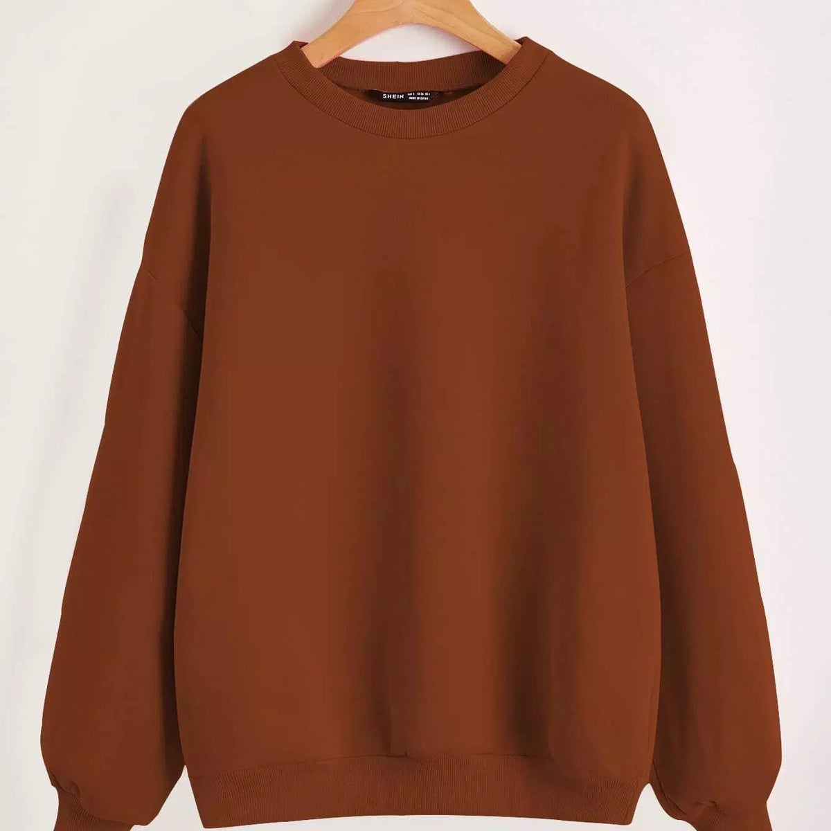 Drop Shoulder Solid Pullover – Beisat