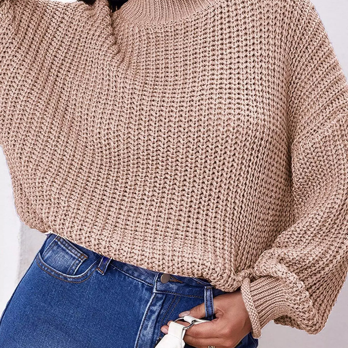 Drop Shoulder Chunky Knit Sweater – Beisat