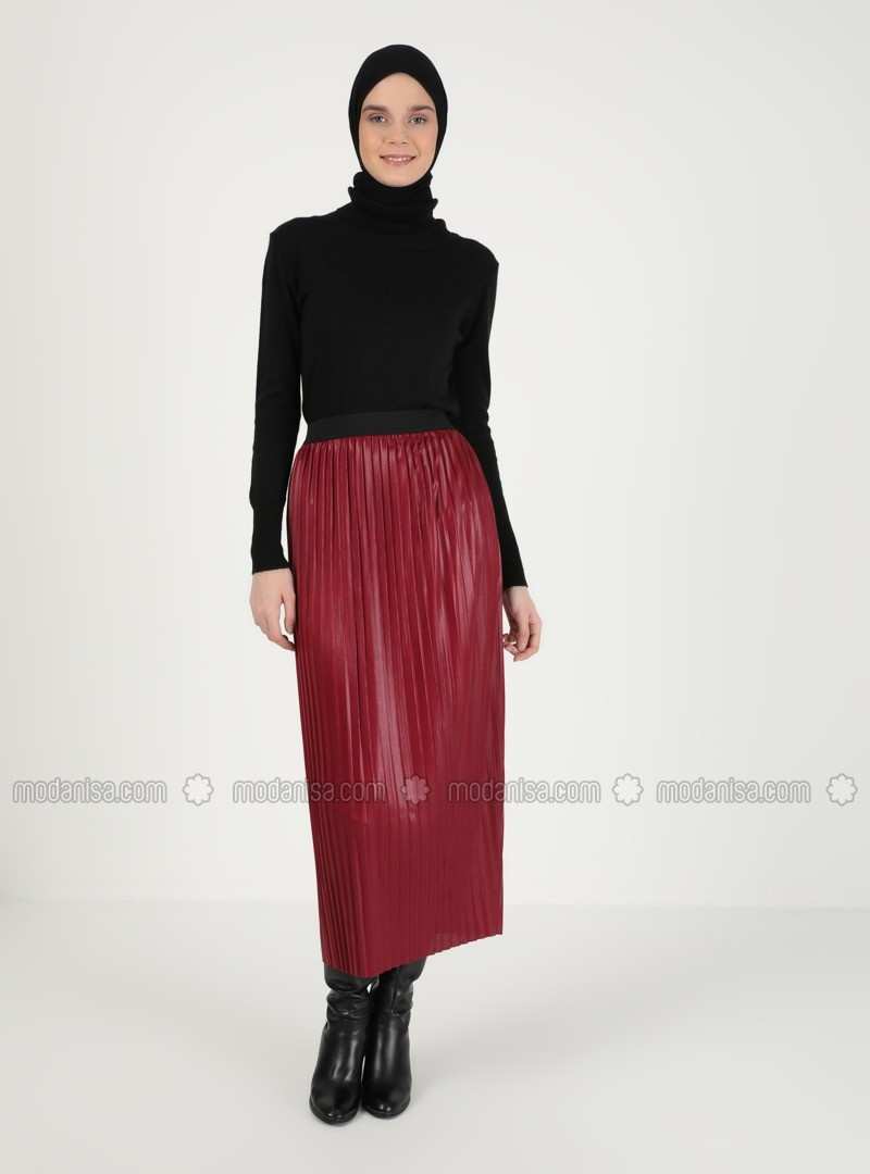 Maroon Unlined Skirt – Beisat