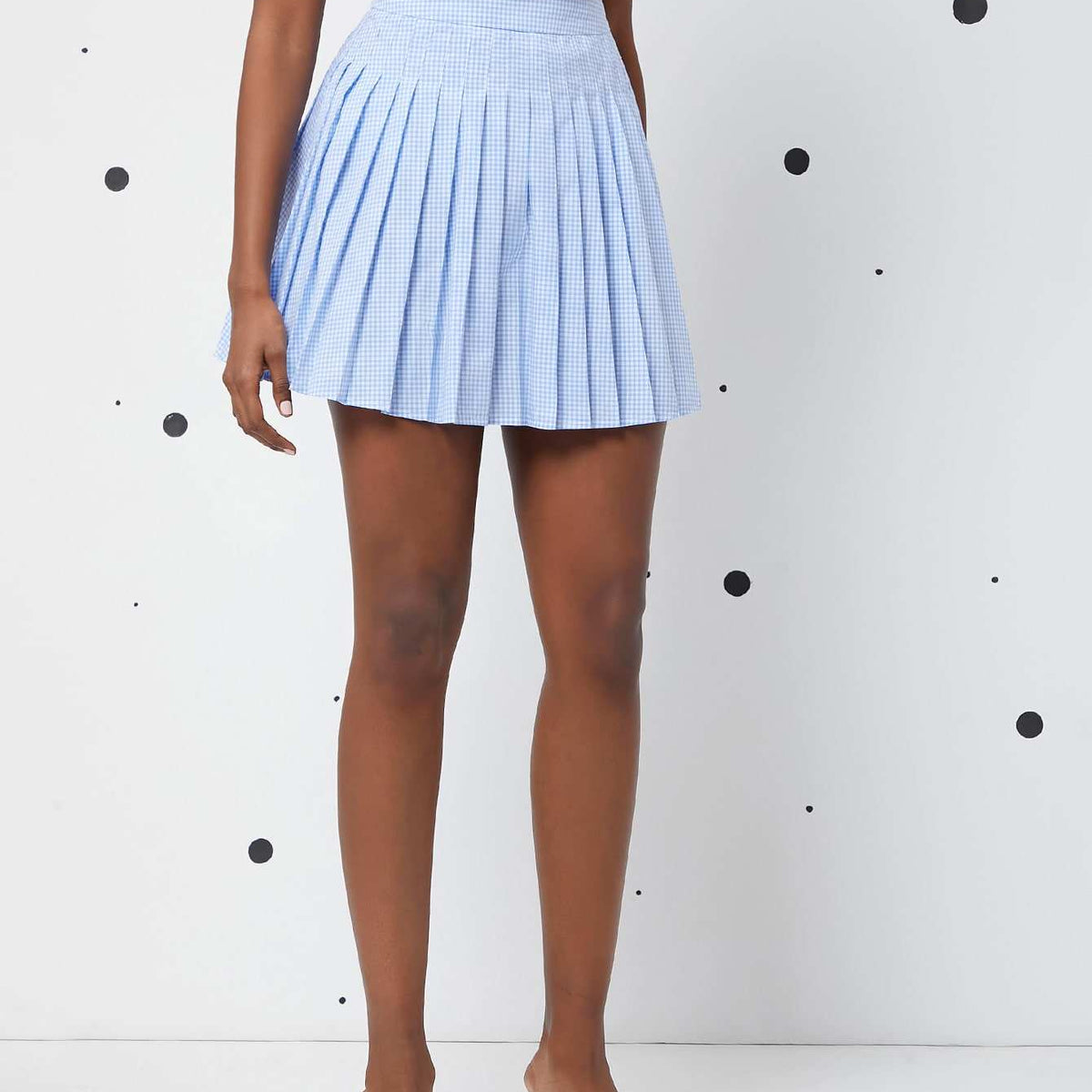 Pleated Gingham Skirt – Beisat