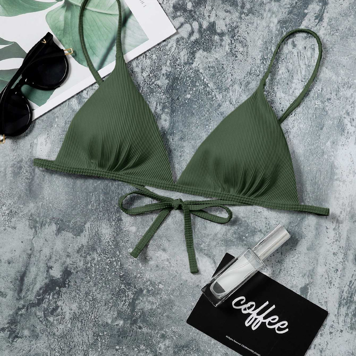 Rib Triangle Bikini Top – Beisat