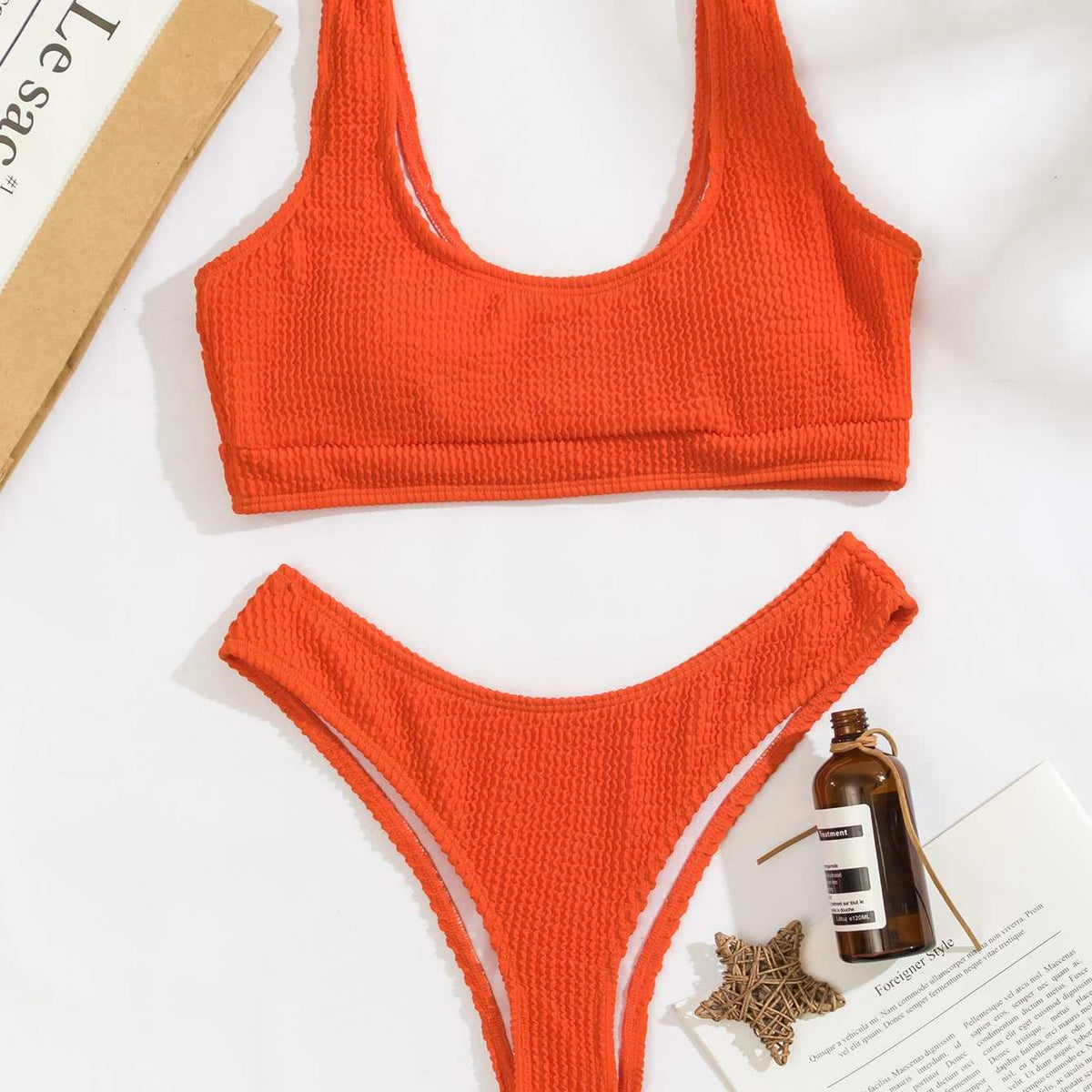 Rib High Cut Bikini Swimsuit – Beisat