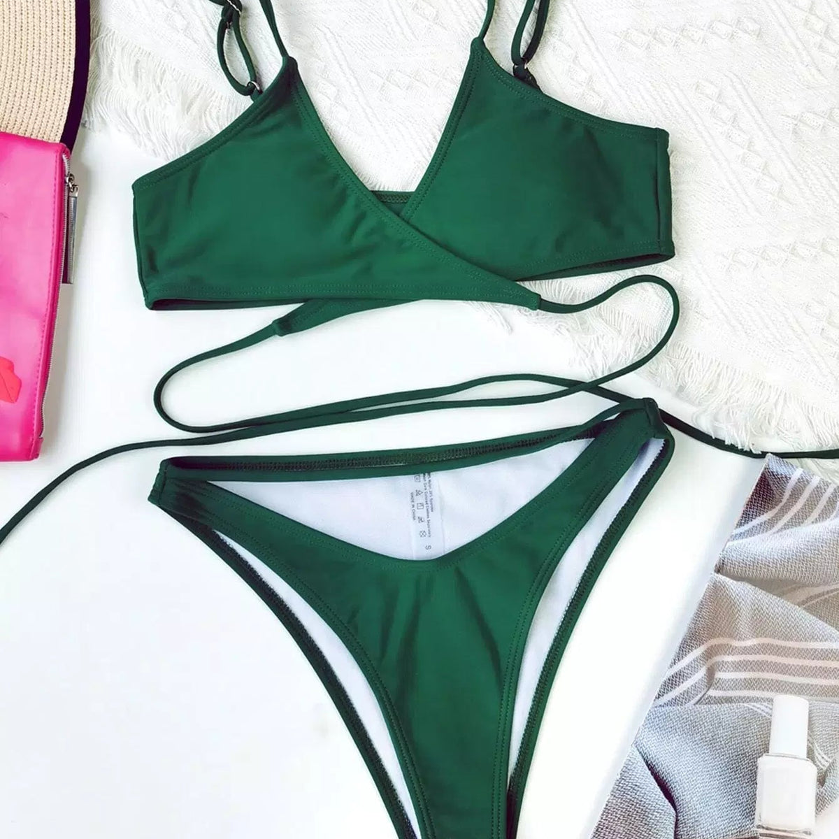 Cross Wrap Cut-out High Cut Bikini Swimsuit – Beisat