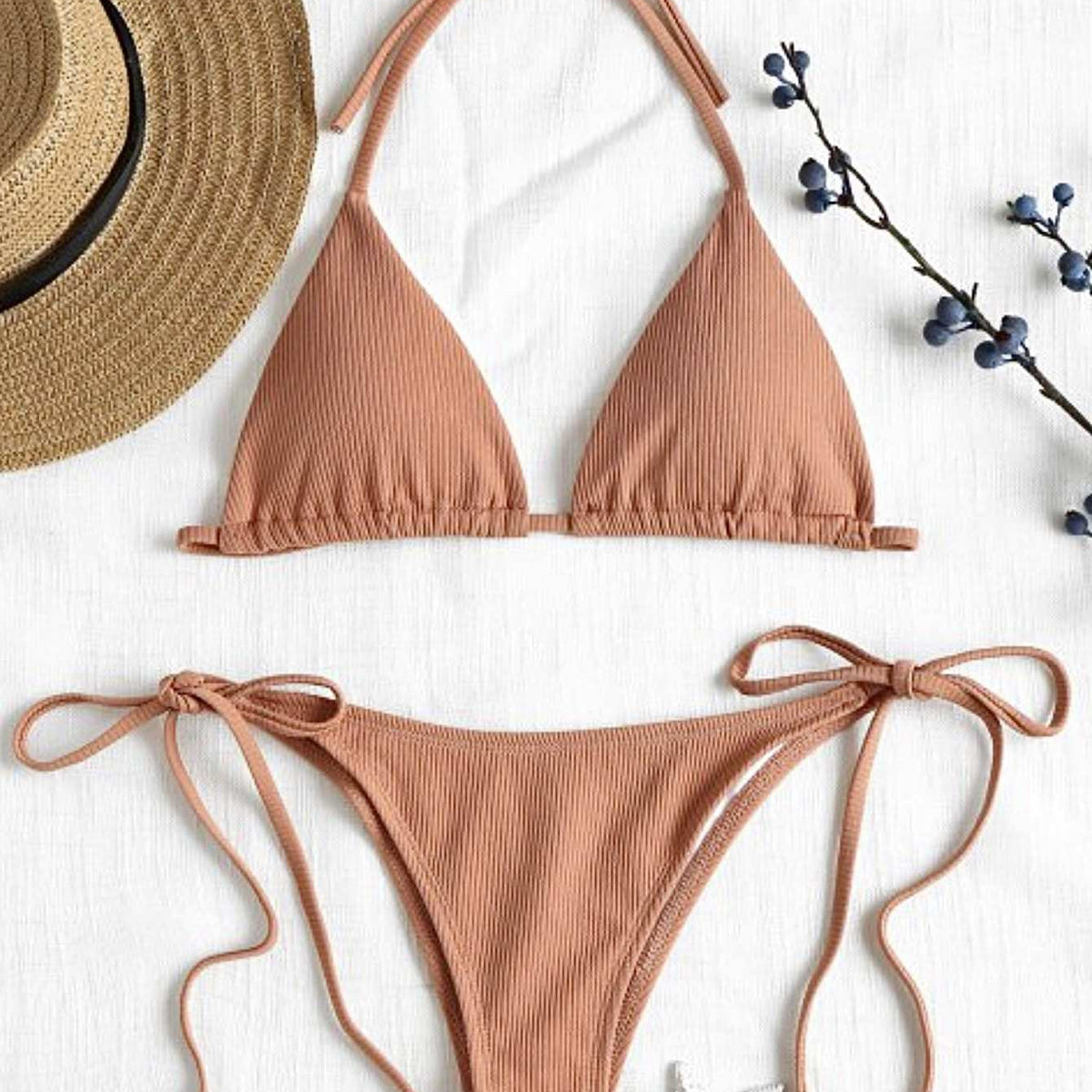 Halter Triangle Thong Bikini Swimsuit – Beisat