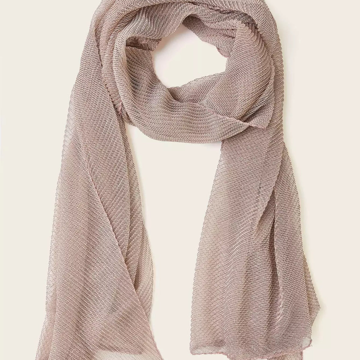 Crumpled Silver Silk Scarf – Beisat