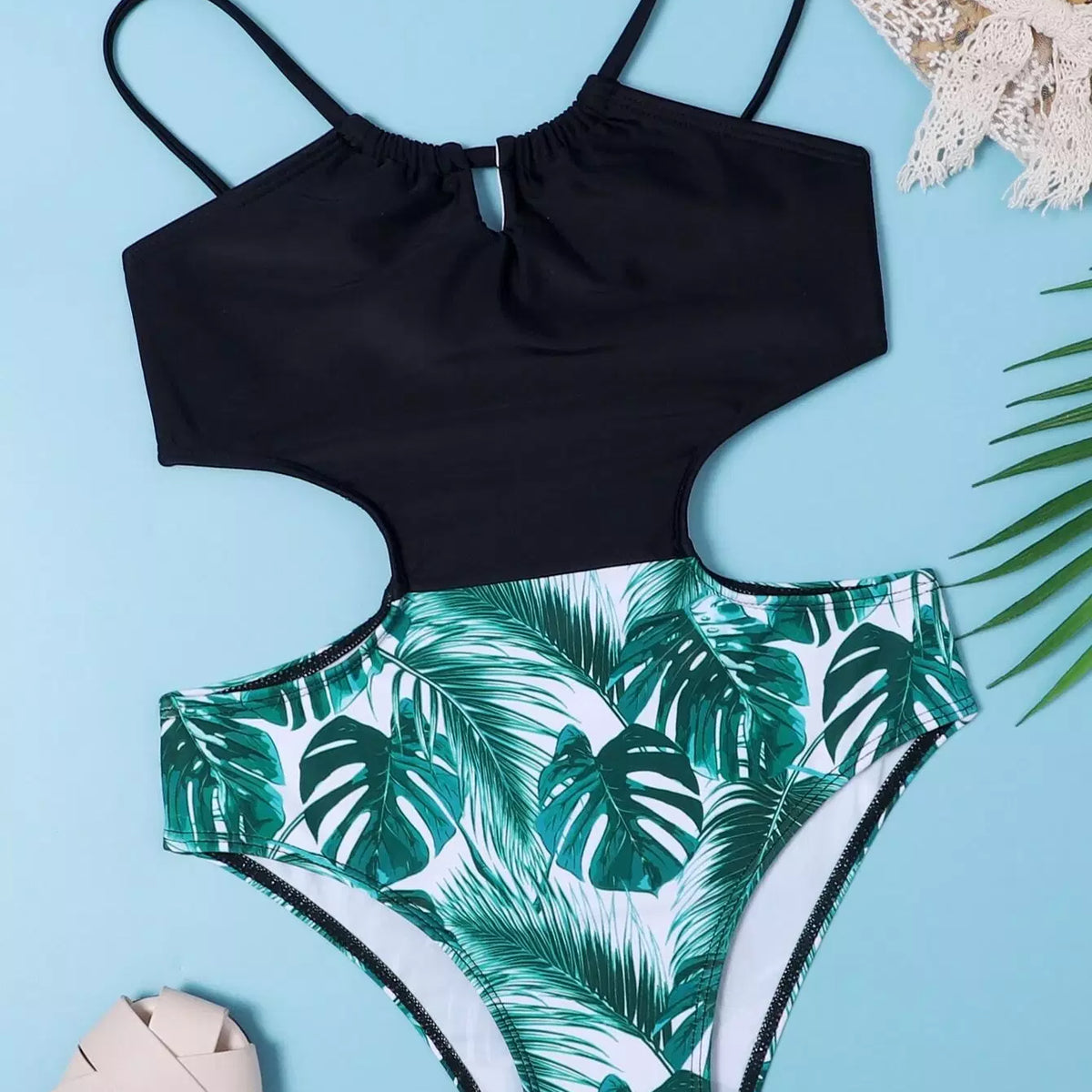 Girls Tropical Cut-out One Piece Swimsuit – Beisat