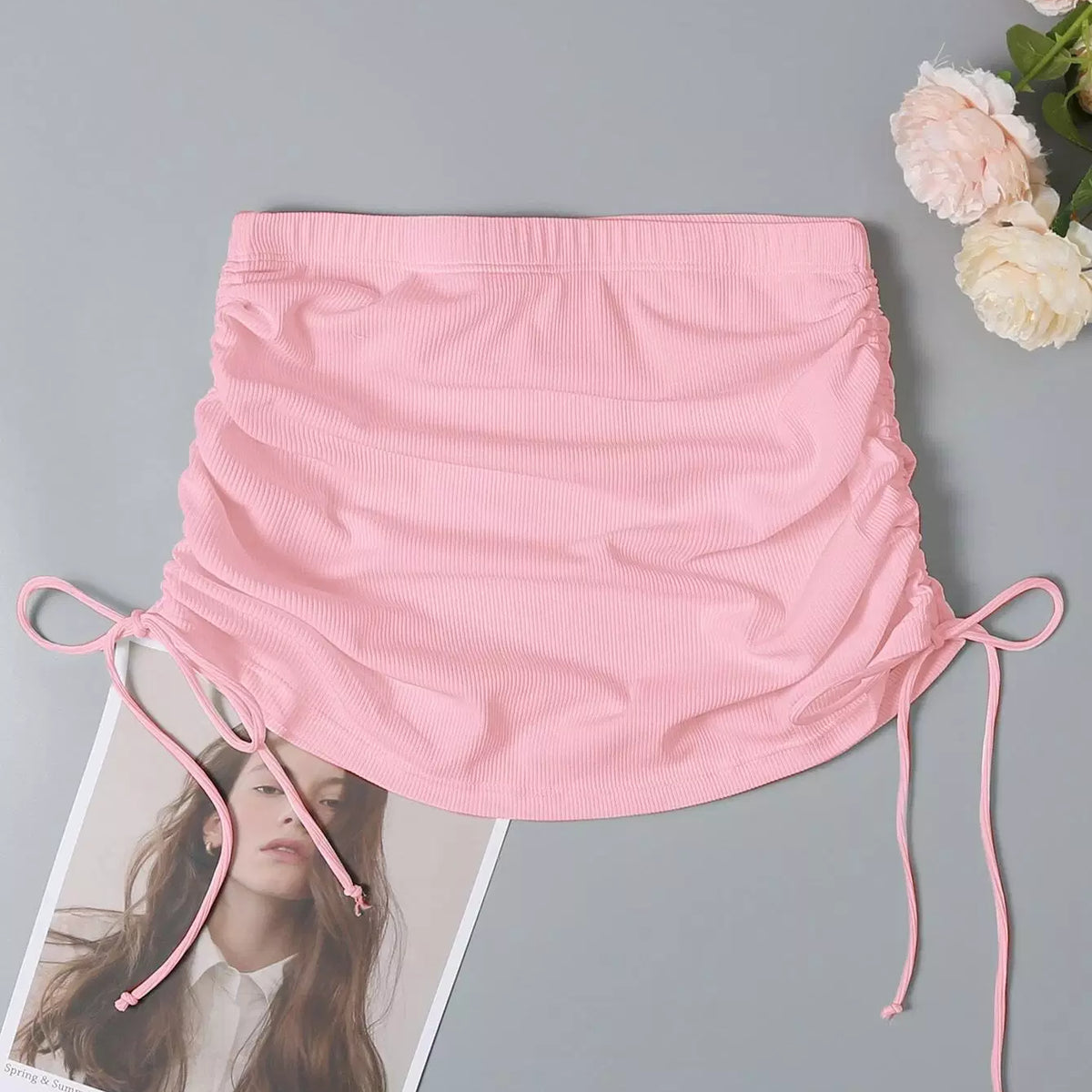 Rib Drawstring Side Cover Up Skirt – Beisat