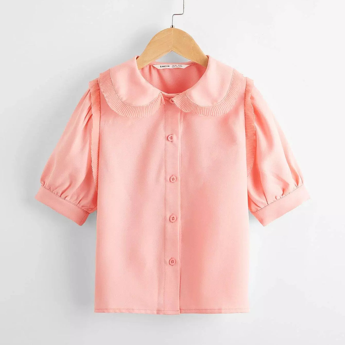 Girls Peter Pan Collar Puff Sleeve Blouse – Beisat