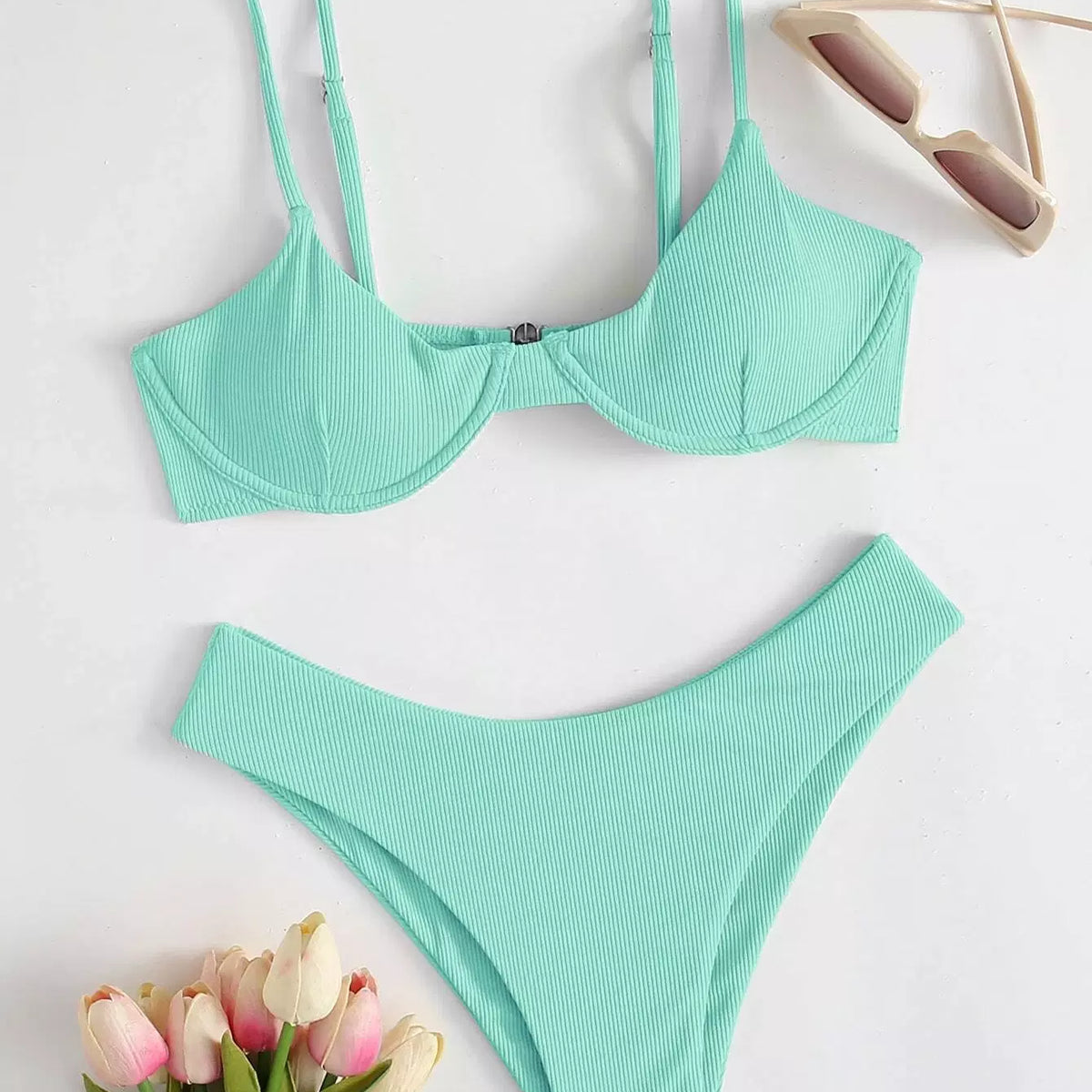 Rib Underwire Bikini Swimsuit – Beisat