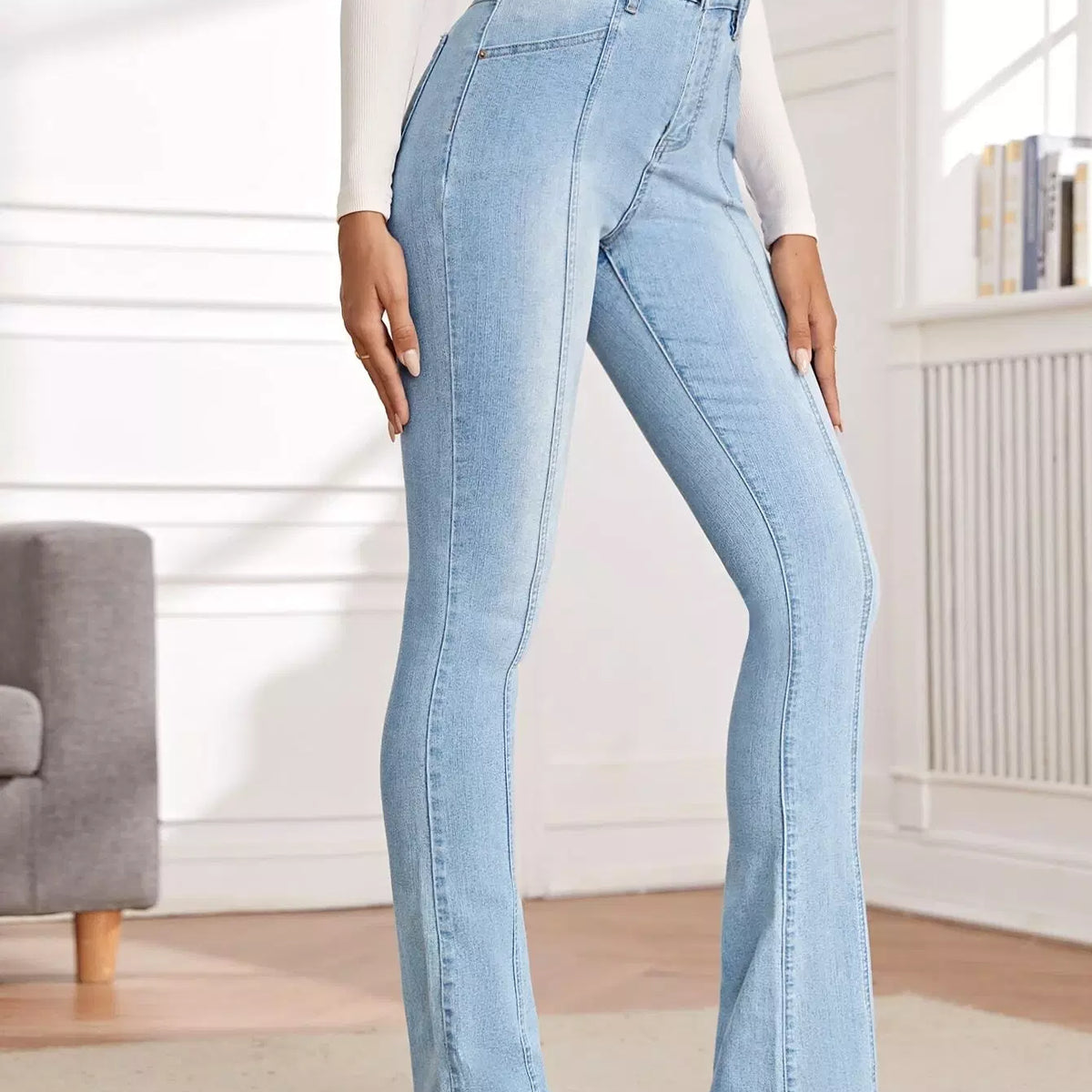 Zipper Fly Seam Front Jeans – Beisat