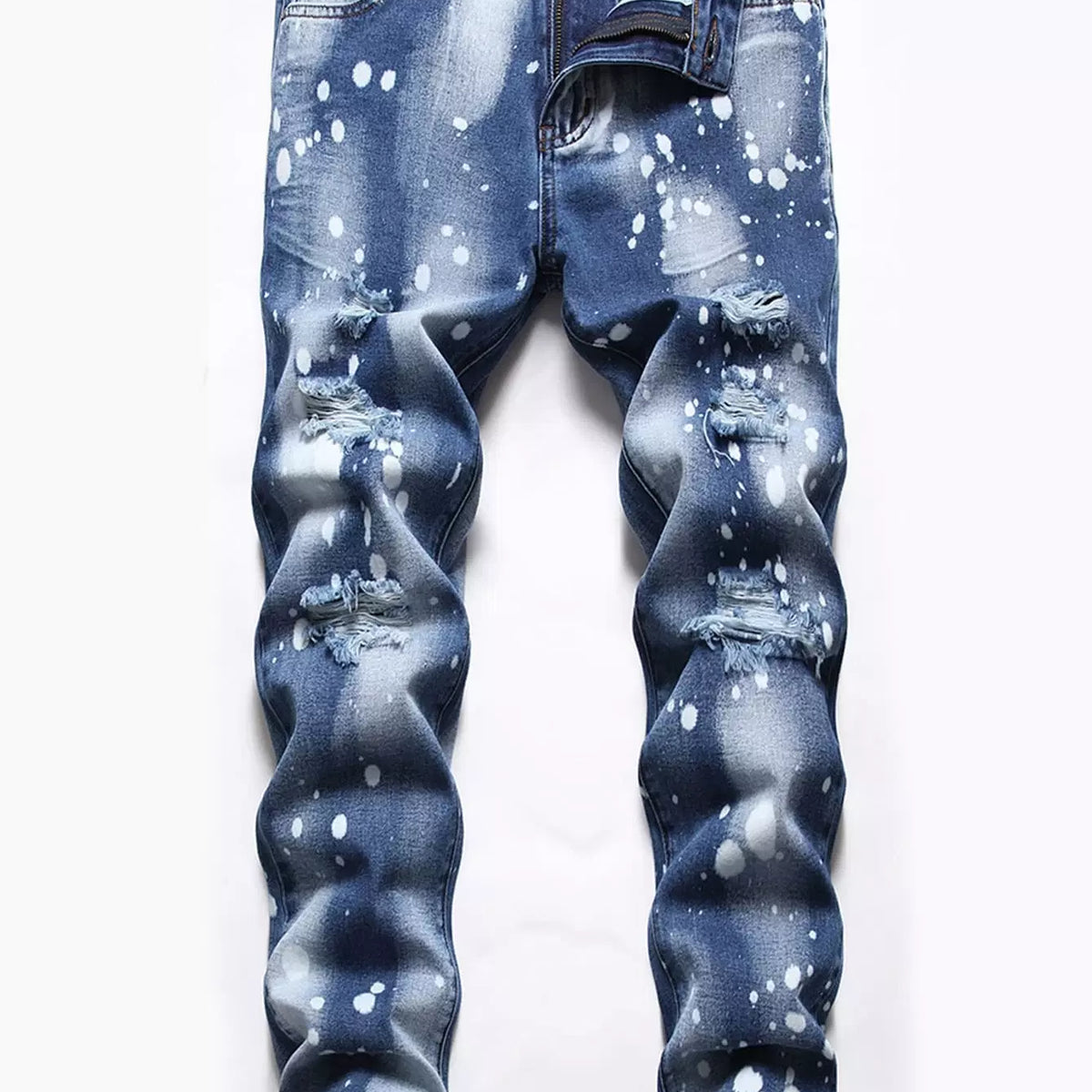 Men Splash Ink Print Ripped Jeans – Beisat