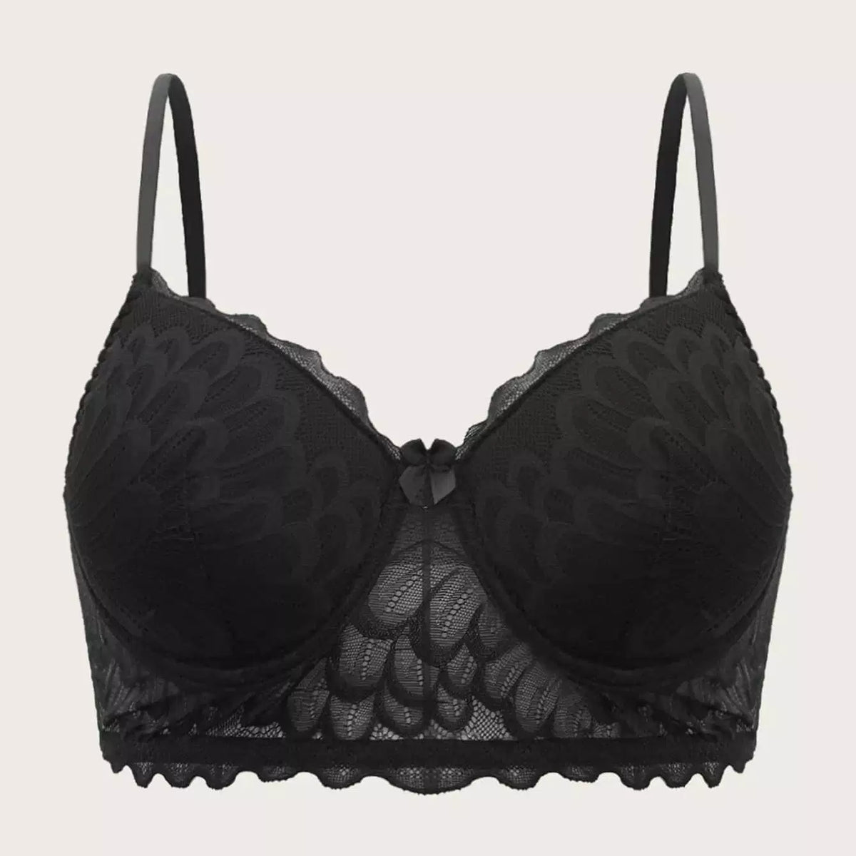 Plus Scallop Trim Lace Underwire Bra – Beisat