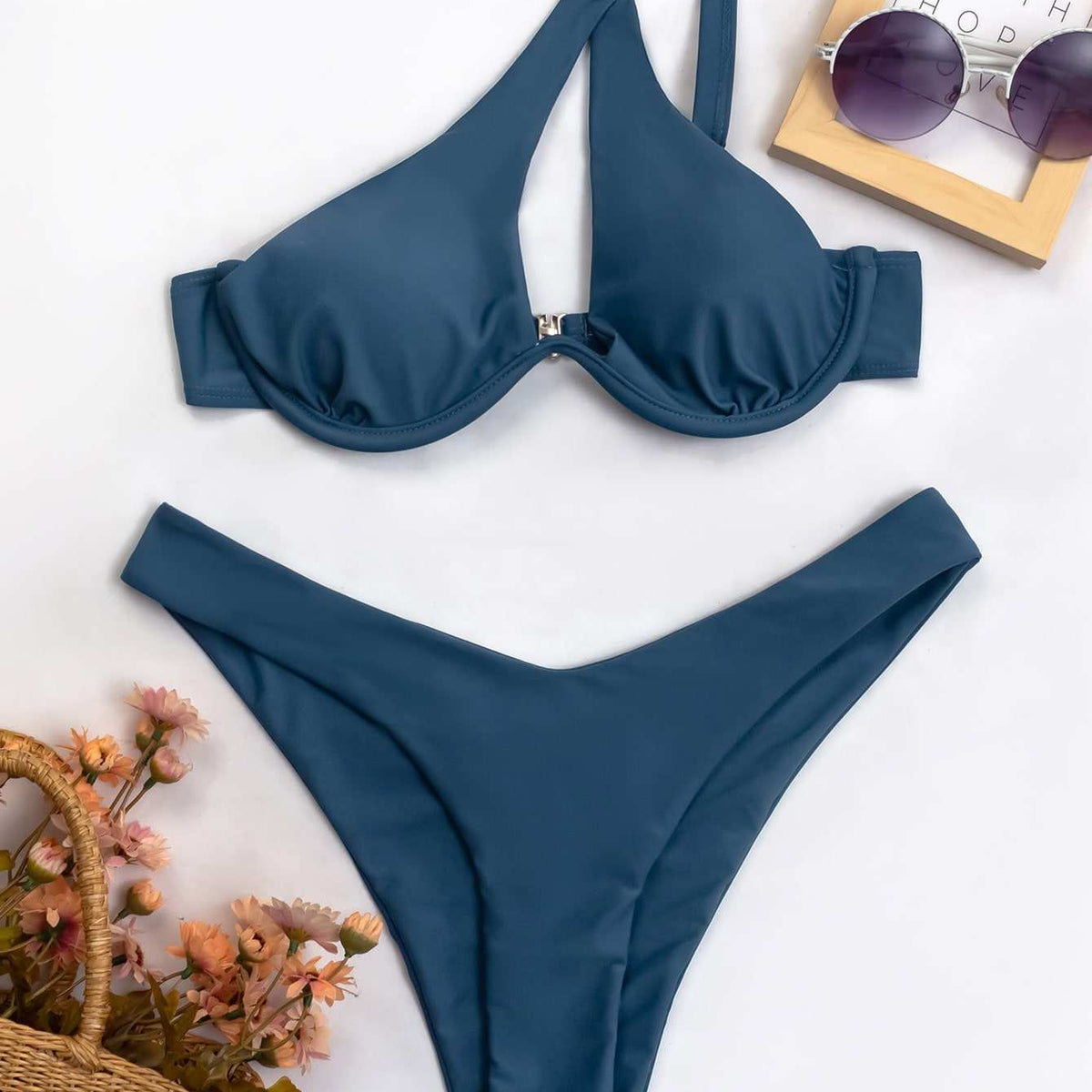 Underwire One Shoulder Bikini Swimsuit – Beisat
